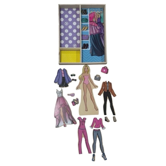 Barbie | Toys | Barbie Doll Dressup Wooden Magnetic Set | Poshmark